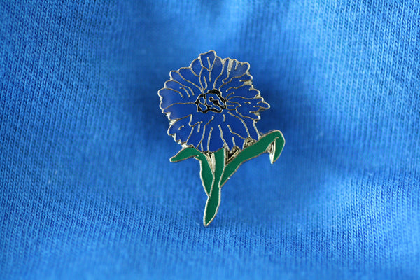 Cornflower Pin - enamel – Motor Neurone Disease NSW